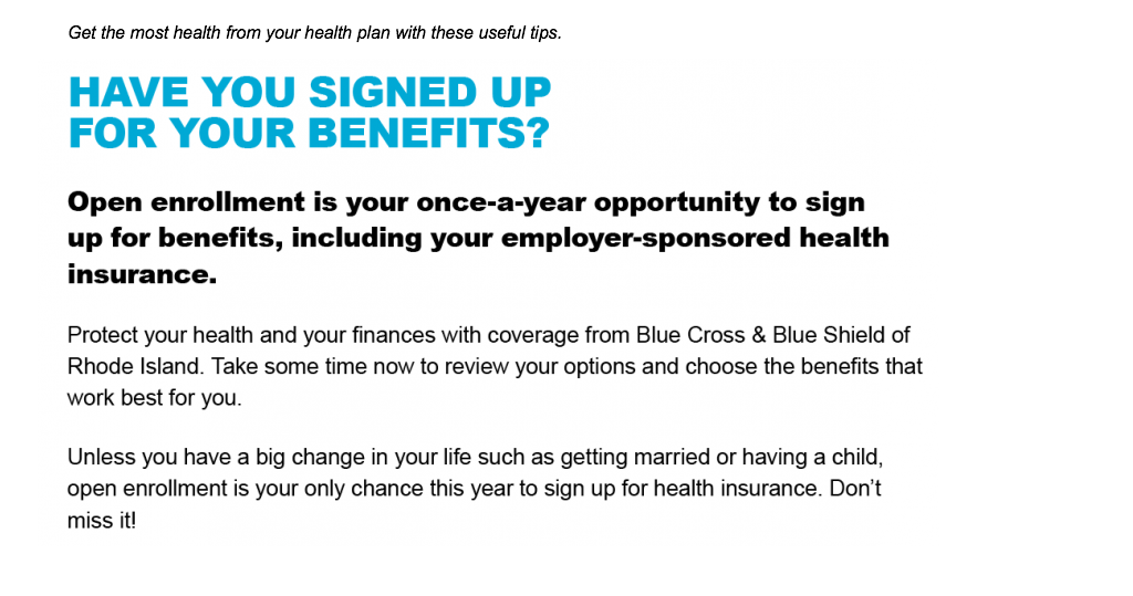 Open Enrollment Materials Customizable BCBSRI