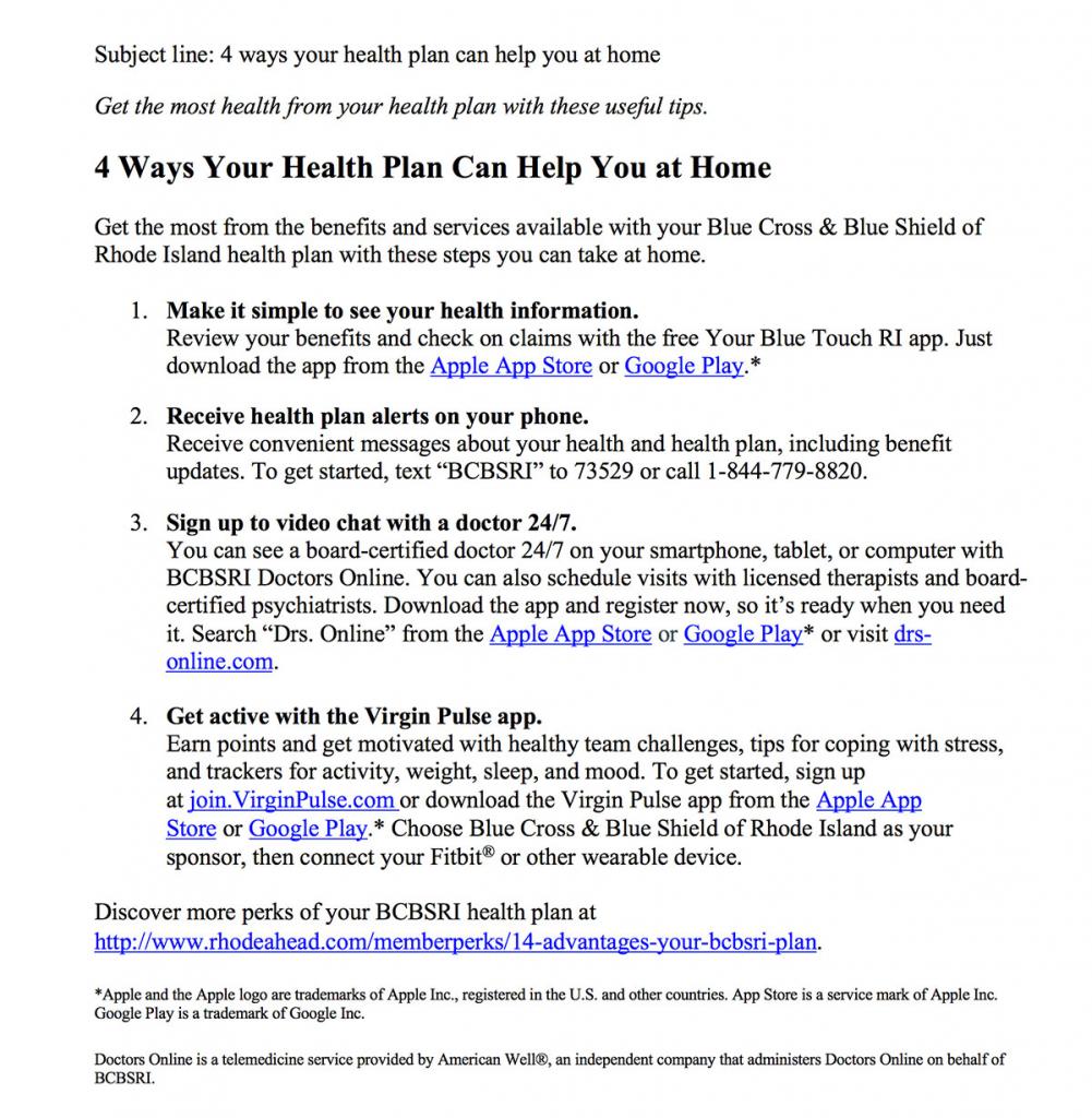 Encouraging Healthy Habits | BCBSRI